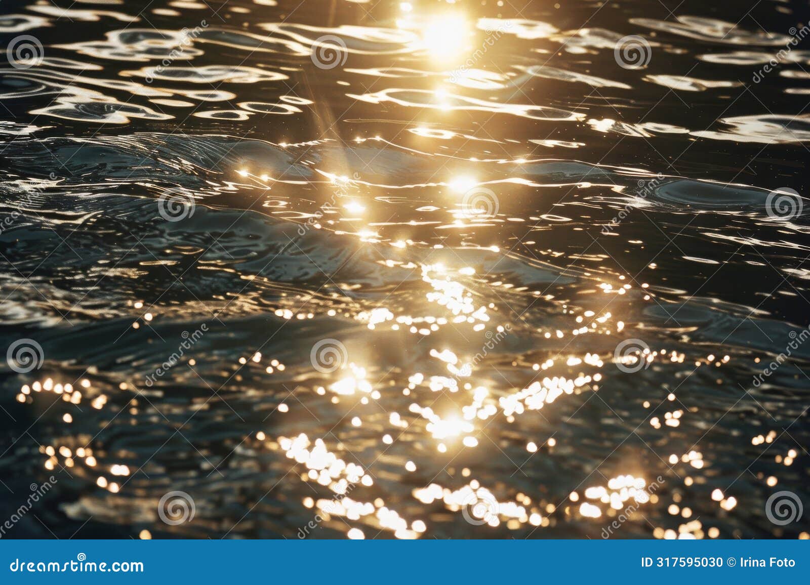 Water with Sunlight Reflections at Sunset Stock Photo - Image of ...