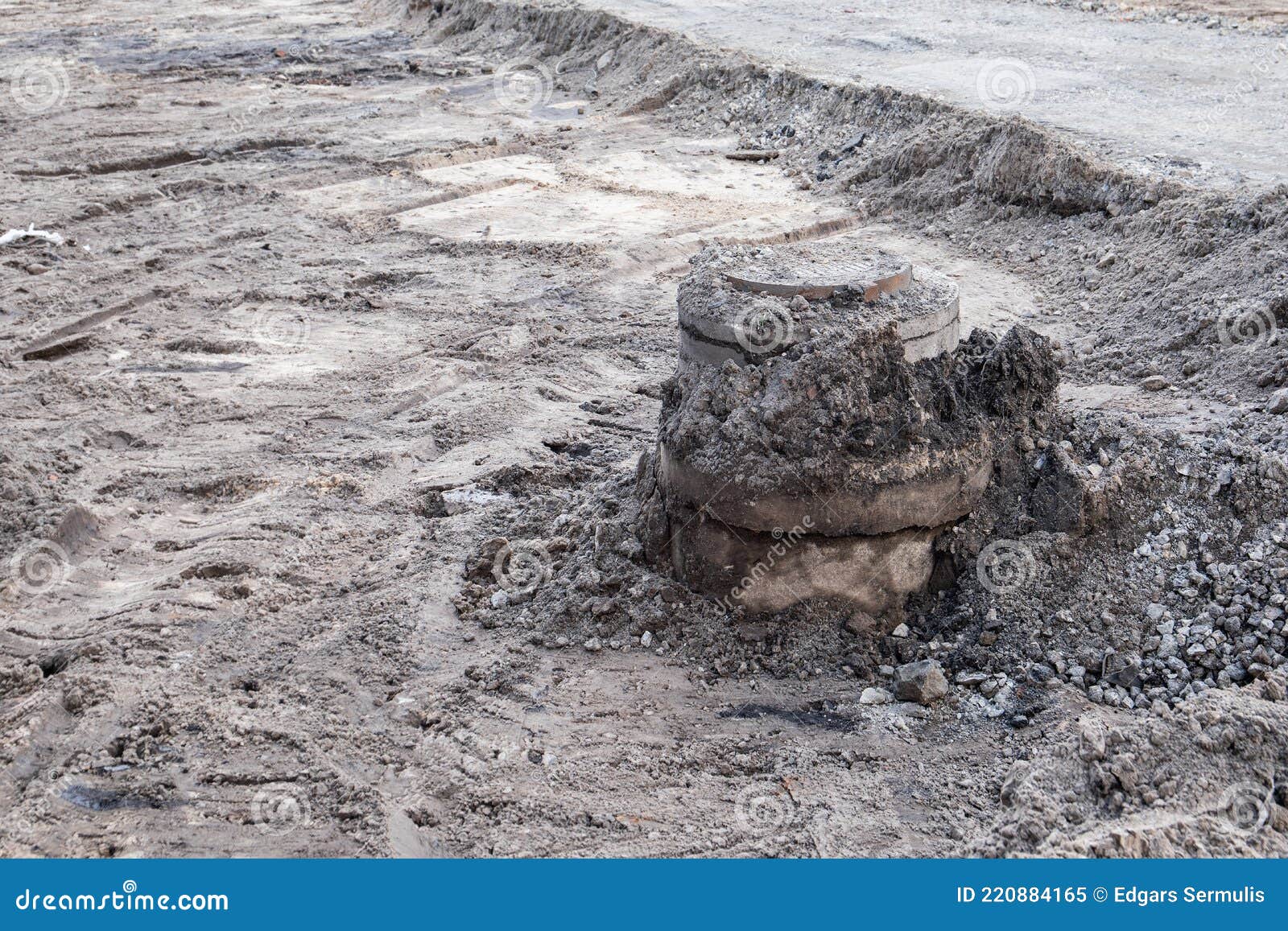 Sewerage Construction. The Hatch On A Pit For A Septic Tank. Stock ...