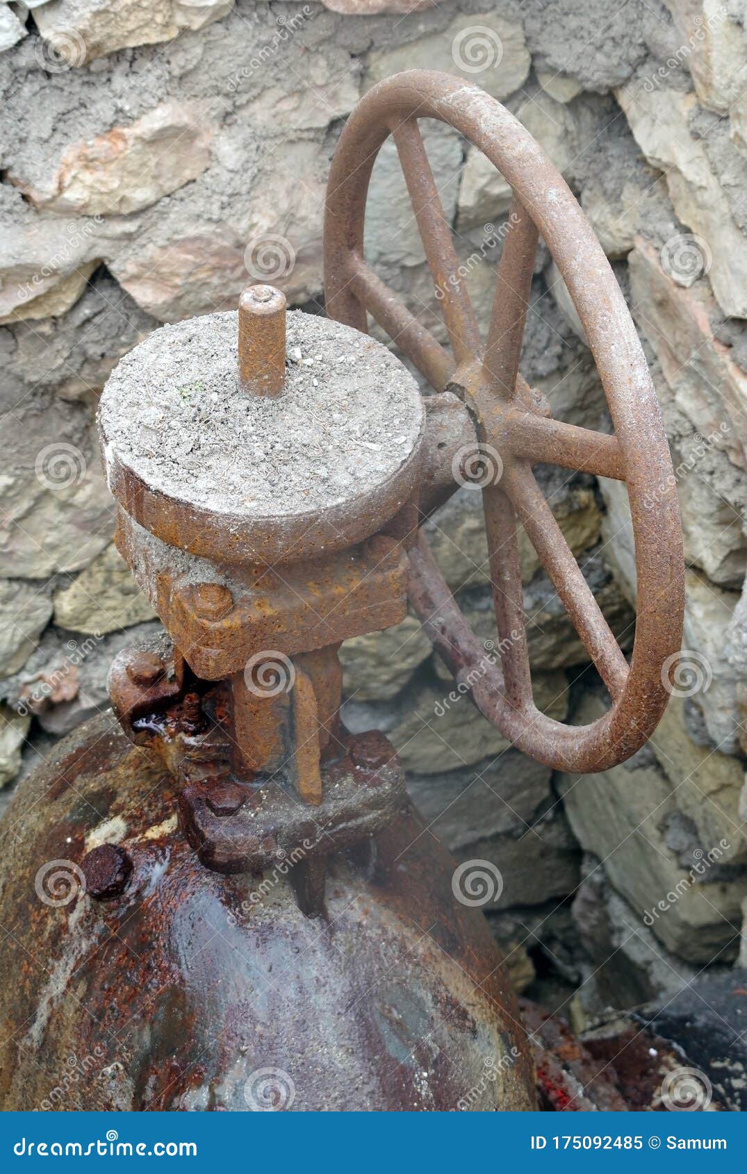 Water Supply System and Old Gate Valves Stock Image - Image of pipe ...