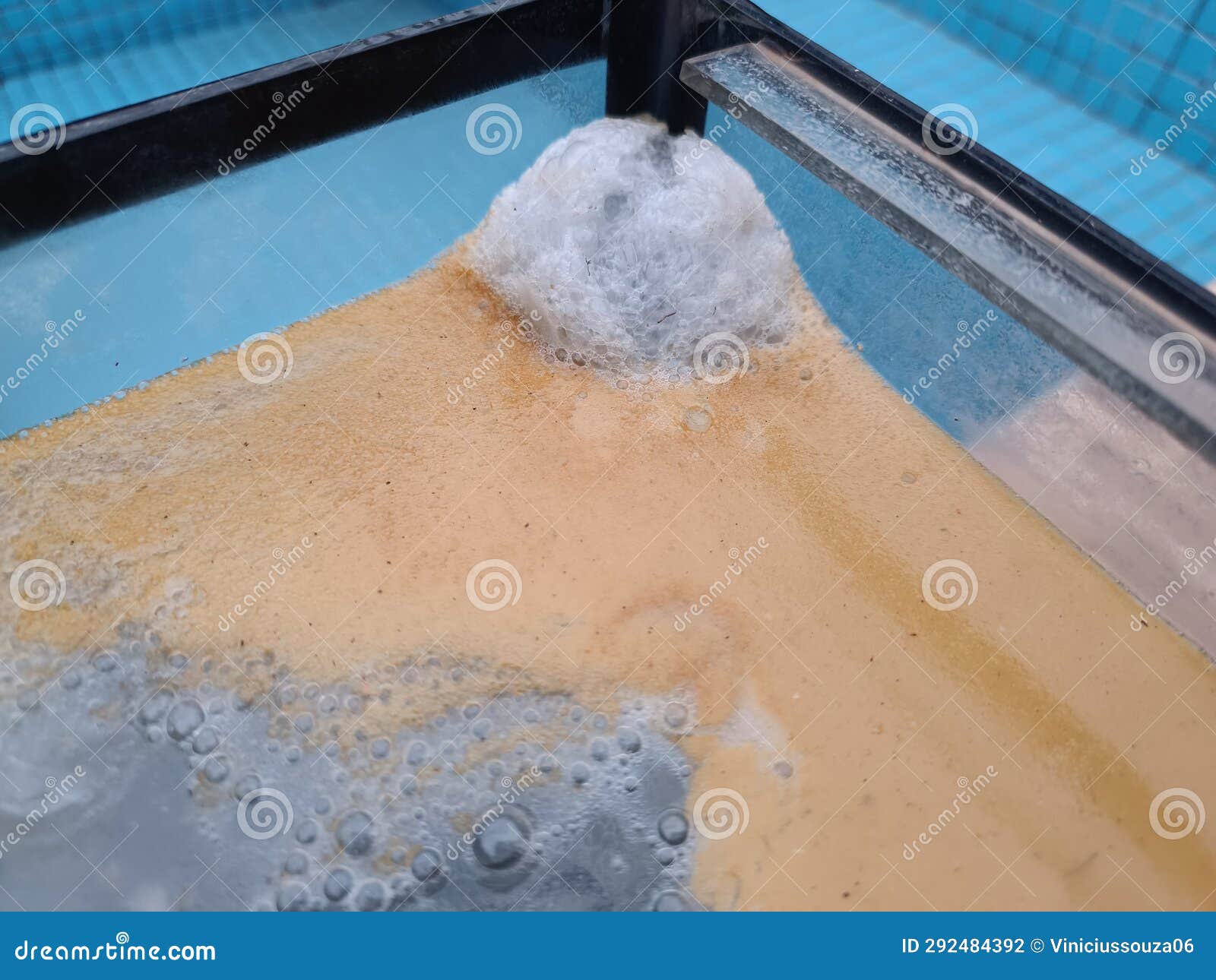 Water Surface with Bubbles and Rust Due To an Electrolysis Process ...