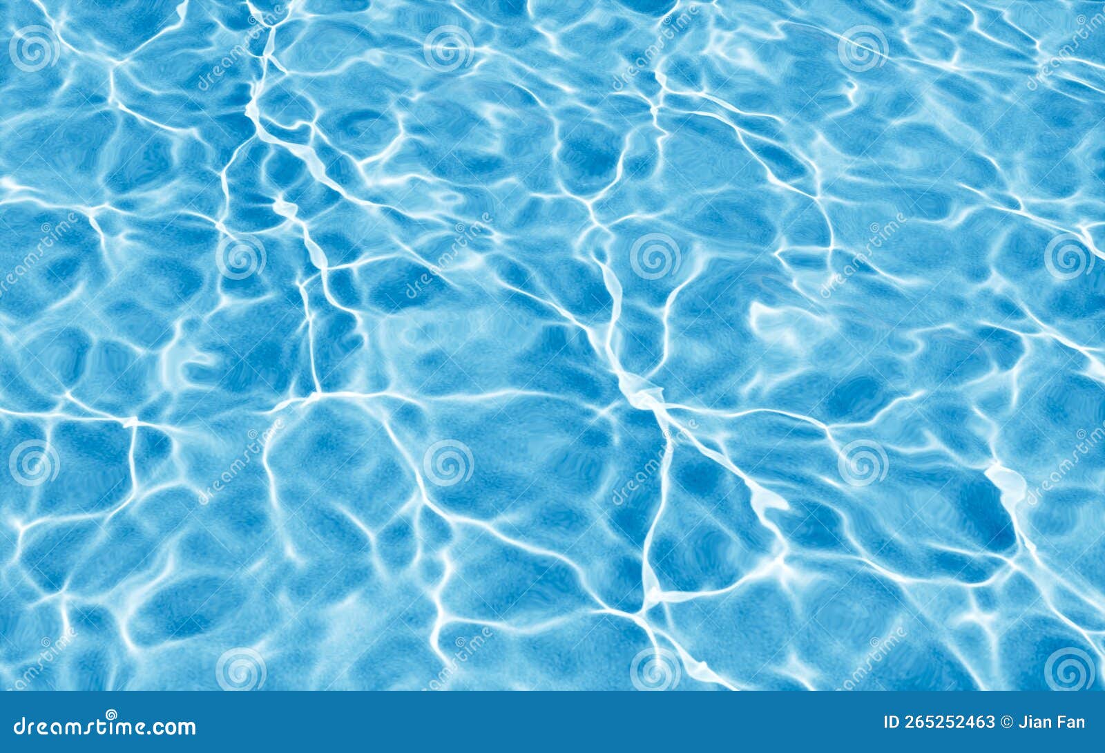 Water Surface with Caustic Phenomenon, 3d Rendering Stock Illustration ...