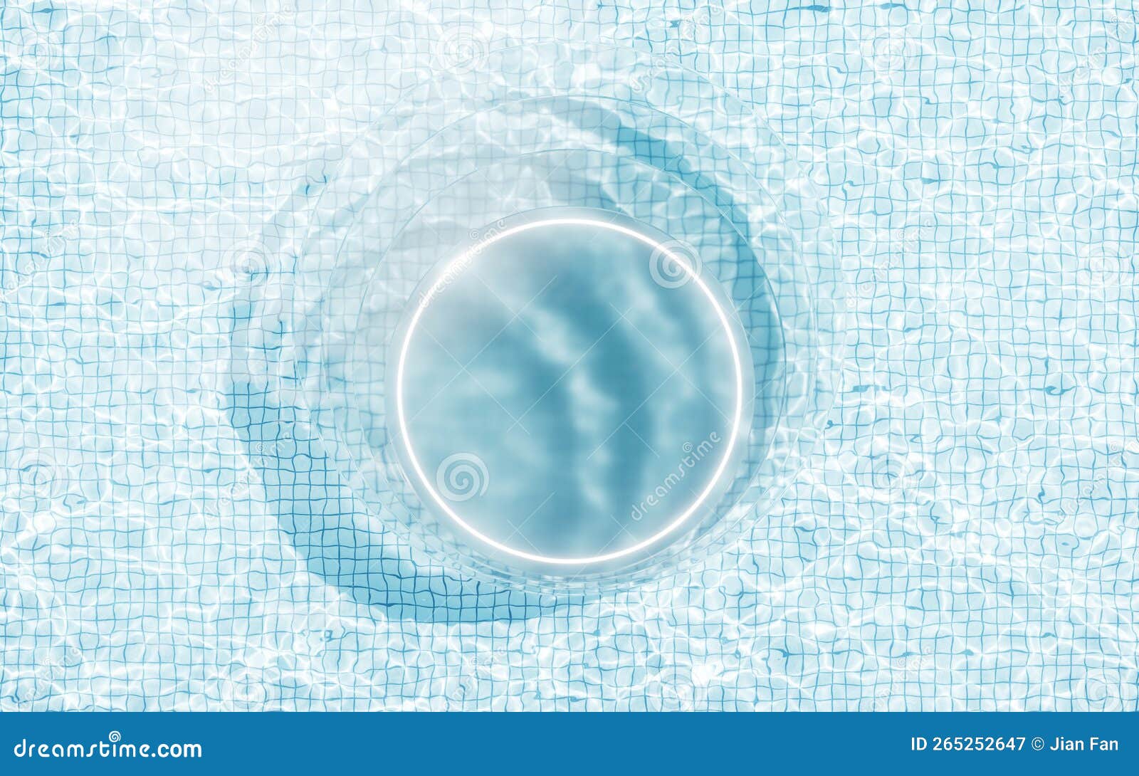 Water Surface with Caustic Phenomenon, 3d Rendering Stock Illustration ...