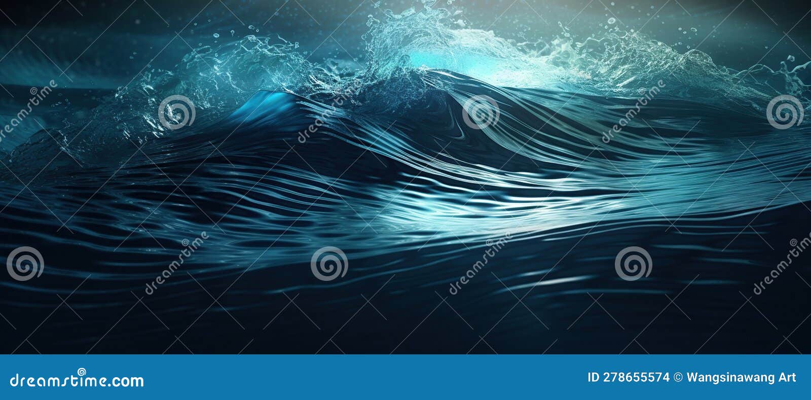 Water Surface with Chaotic Waves Reflections AI Generated Image Stock ...