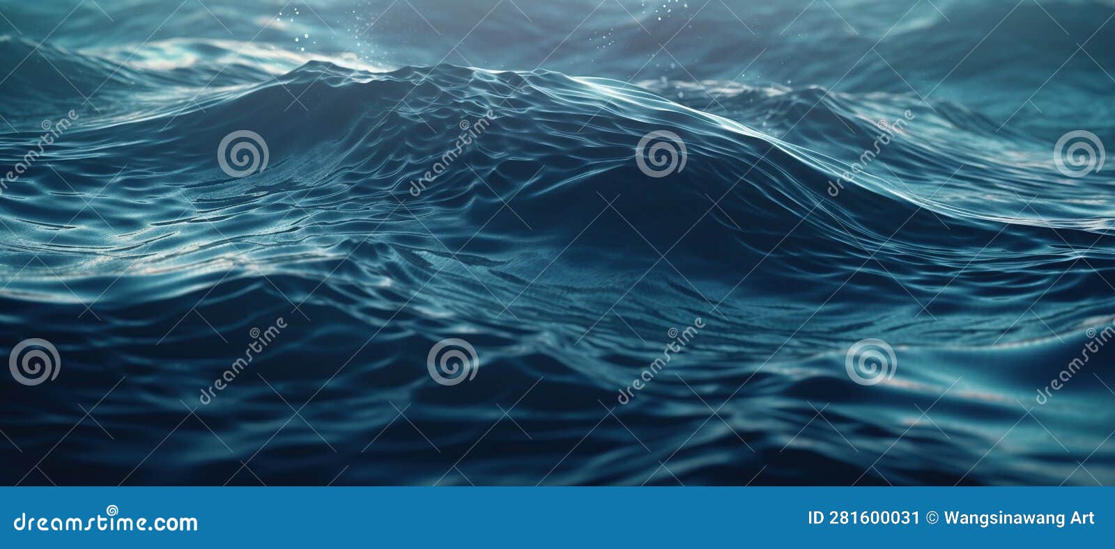 Water Surface with Chaotic Waves Reflections AI Generated Image Stock ...