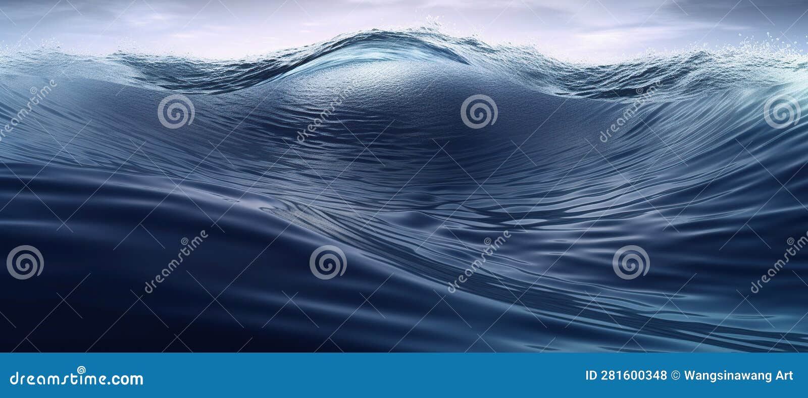 Water Surface with Chaotic Waves Reflections AI Generated Image Stock ...