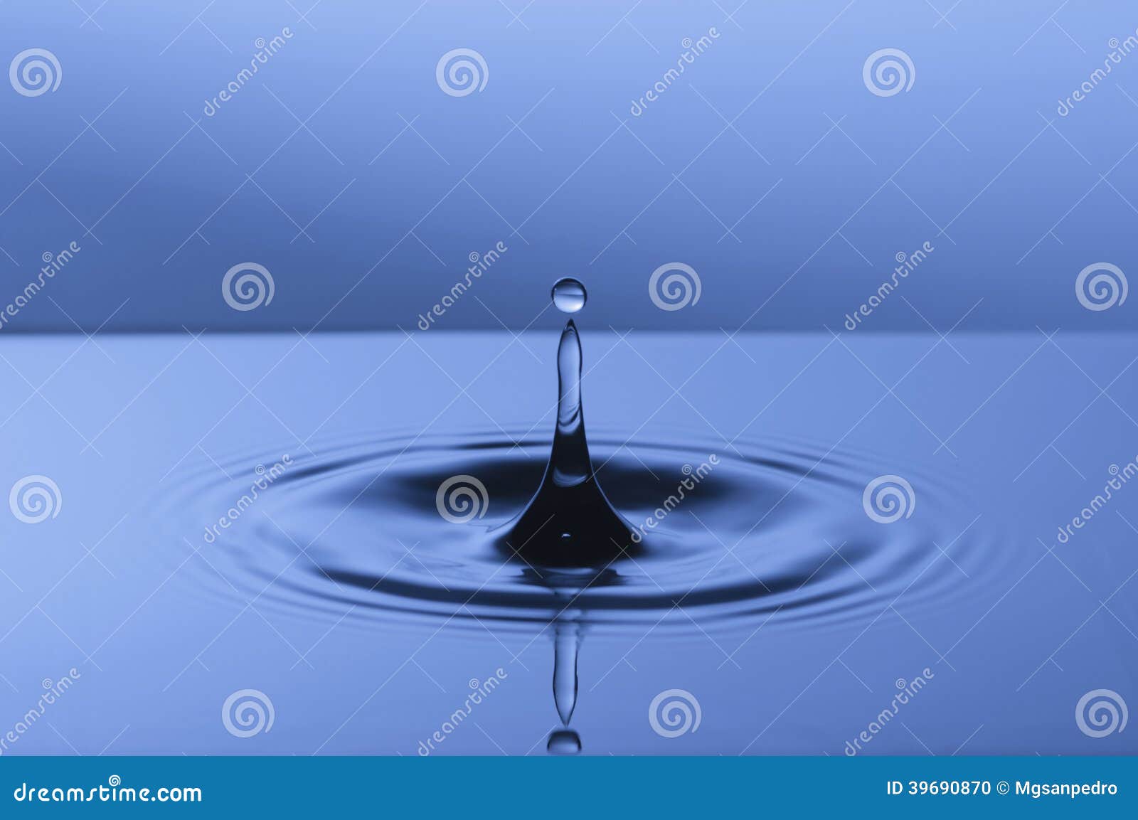 Water Surface after Collision with Drop Stock Photo - Image of blue ...