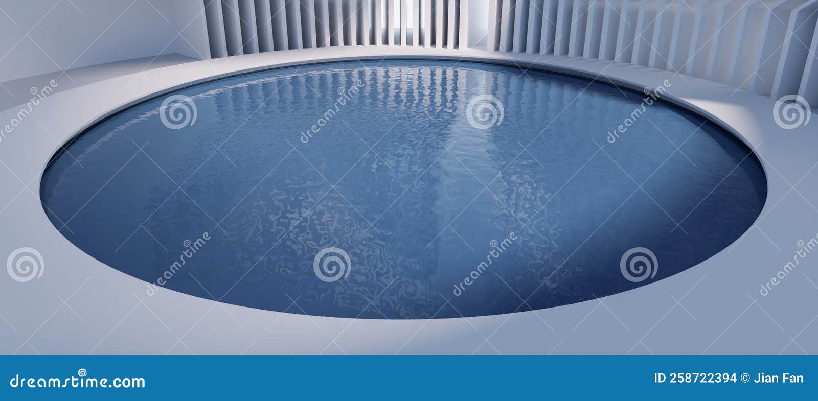 Water Surface with Creative Geometric Structure, 3d Rendering Stock ...