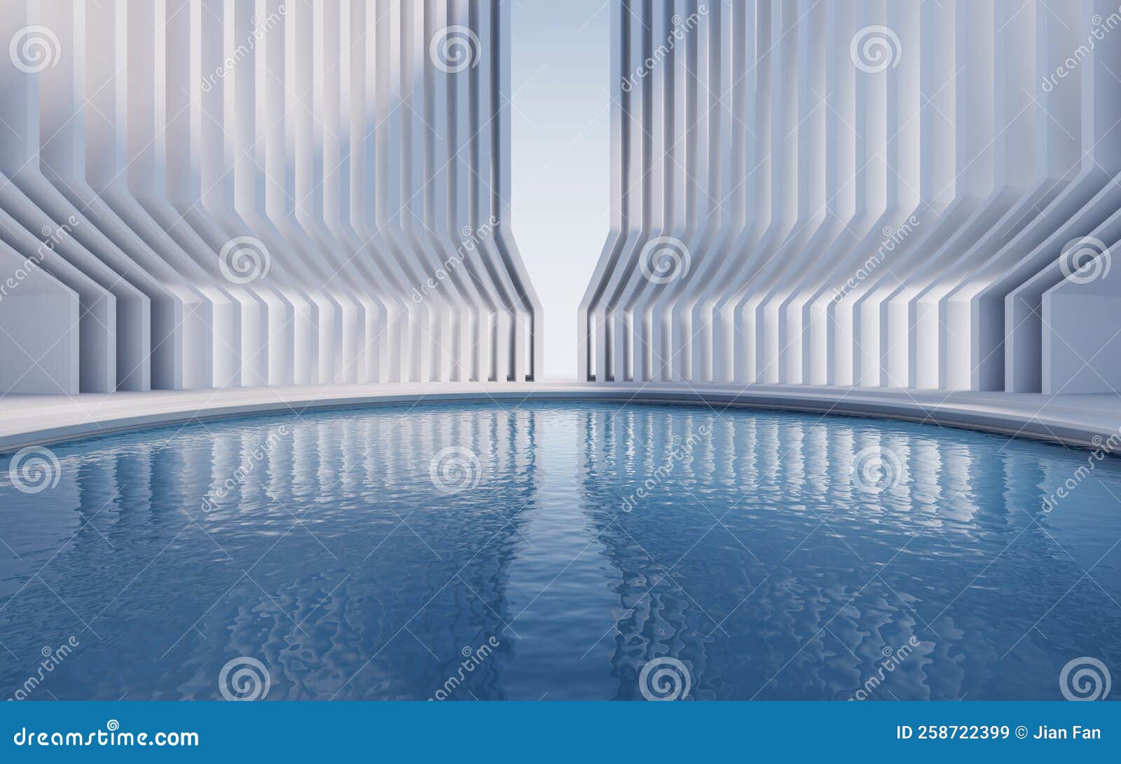 Water Surface with Creative Geometric Structure, 3d Rendering Stock ...