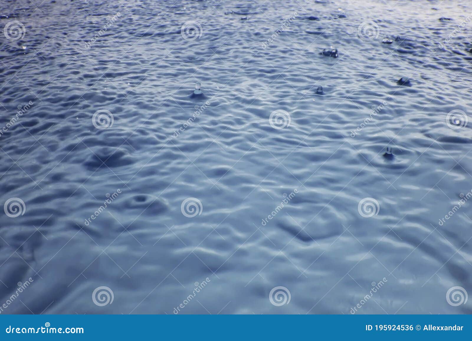 Water Surface with Raindrops, Swimming Pool Rain Stock Photo - Image of ...