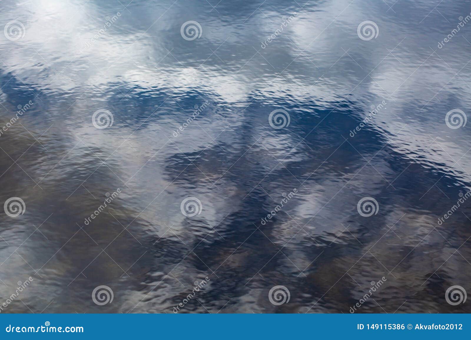 Water Surface with Reflective Clouds. Abstract Background Stock Photo ...