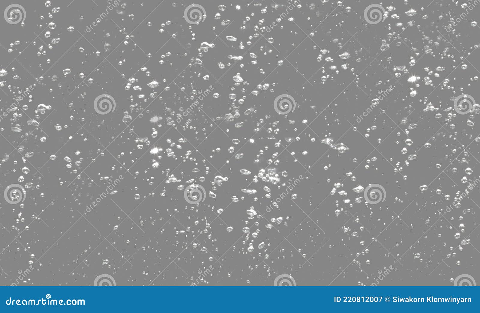 Water Surface with Ripple and Bubbles Float Up on a Gray Background ...