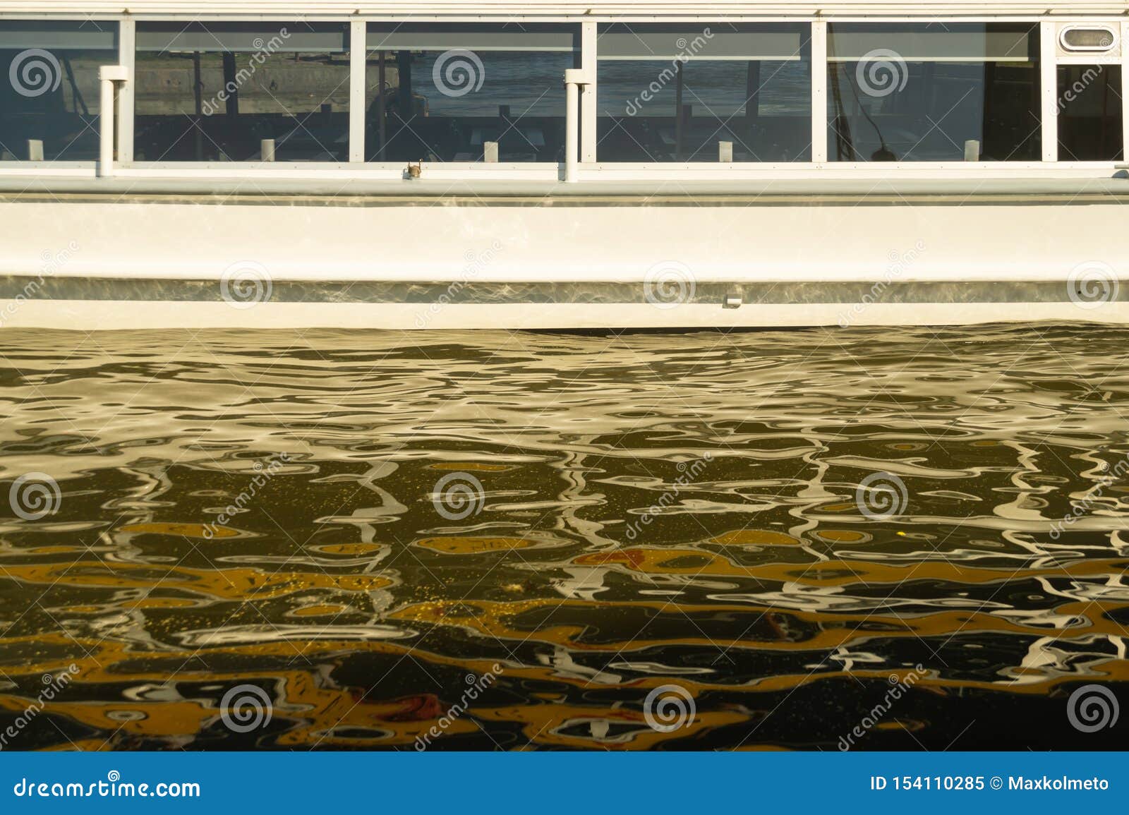 Water Surface With Ripples And Part Of A Ship. Water Texture Background ...