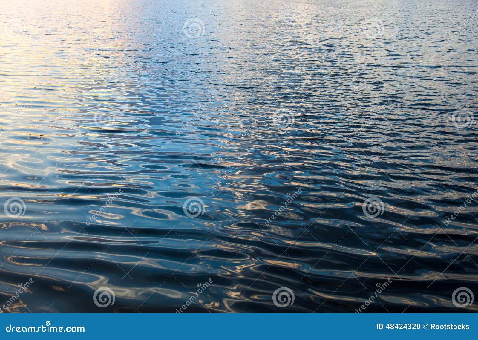 Water Surface with Ripples and Sunrays Reflections Stock Photo - Image ...