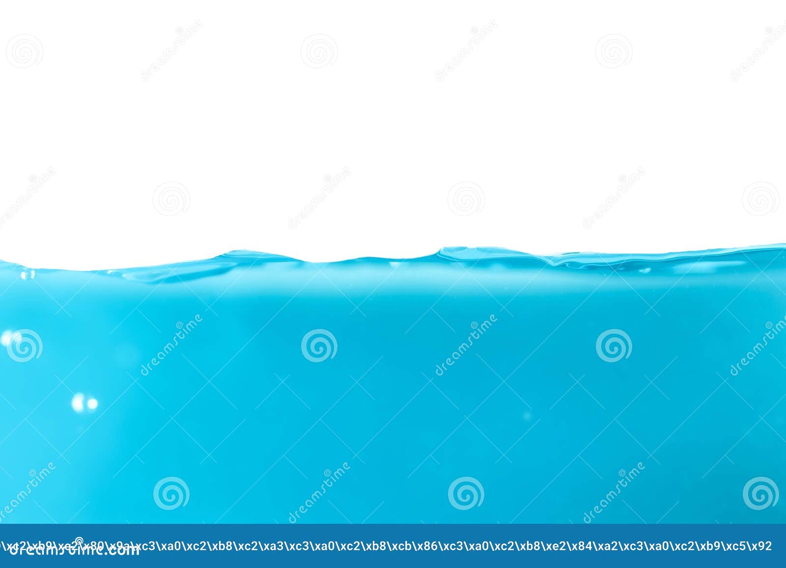 Water Surface Side View with Bubbles and Waves in the Isolated ...