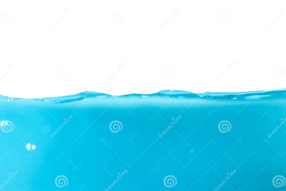 Water Surface Side View with Bubbles and Waves in the Isolated ...