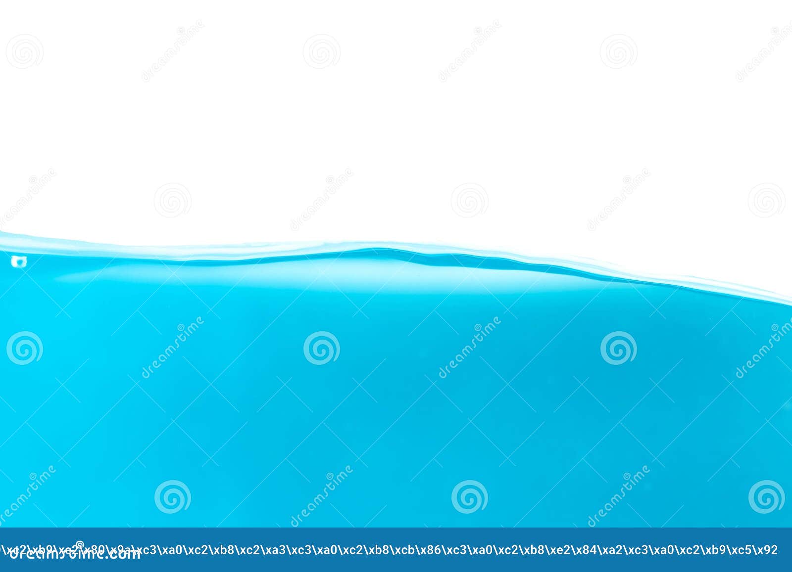 Water Surface Side View with Bubbles and Waves in the Isolated ...