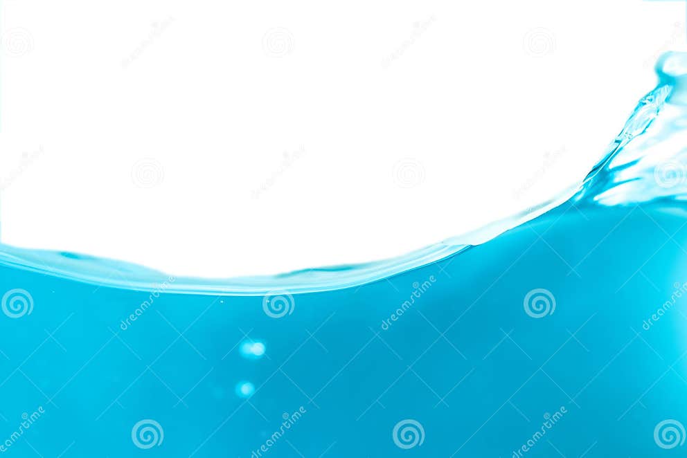 Water Surface Side View with Bubbles and Waves in the Isolated ...