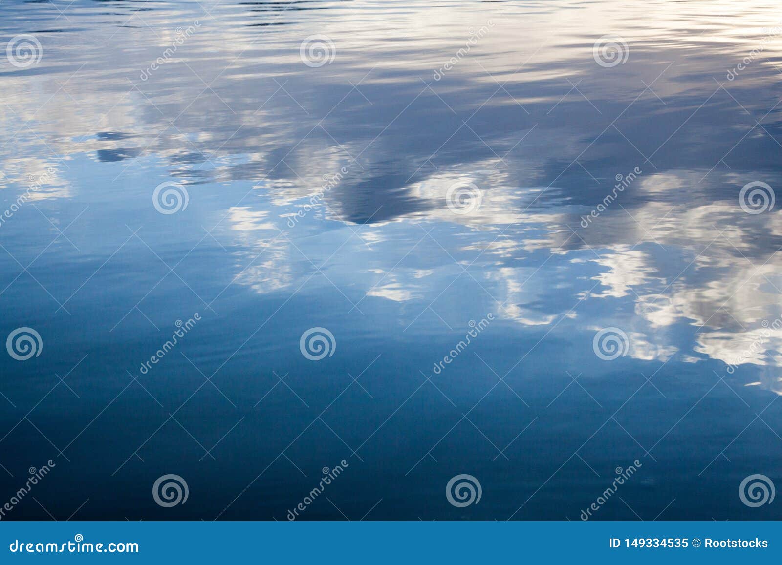 Water Surface with Sky and Clouds Reflections Stock Image - Image of ...