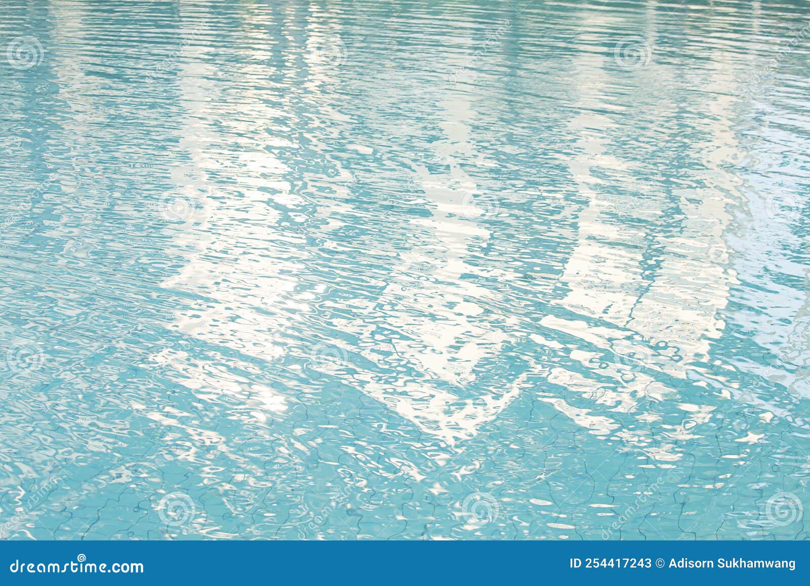 The Water Surface in the Swimming Pool Reflects Light Stock Image ...