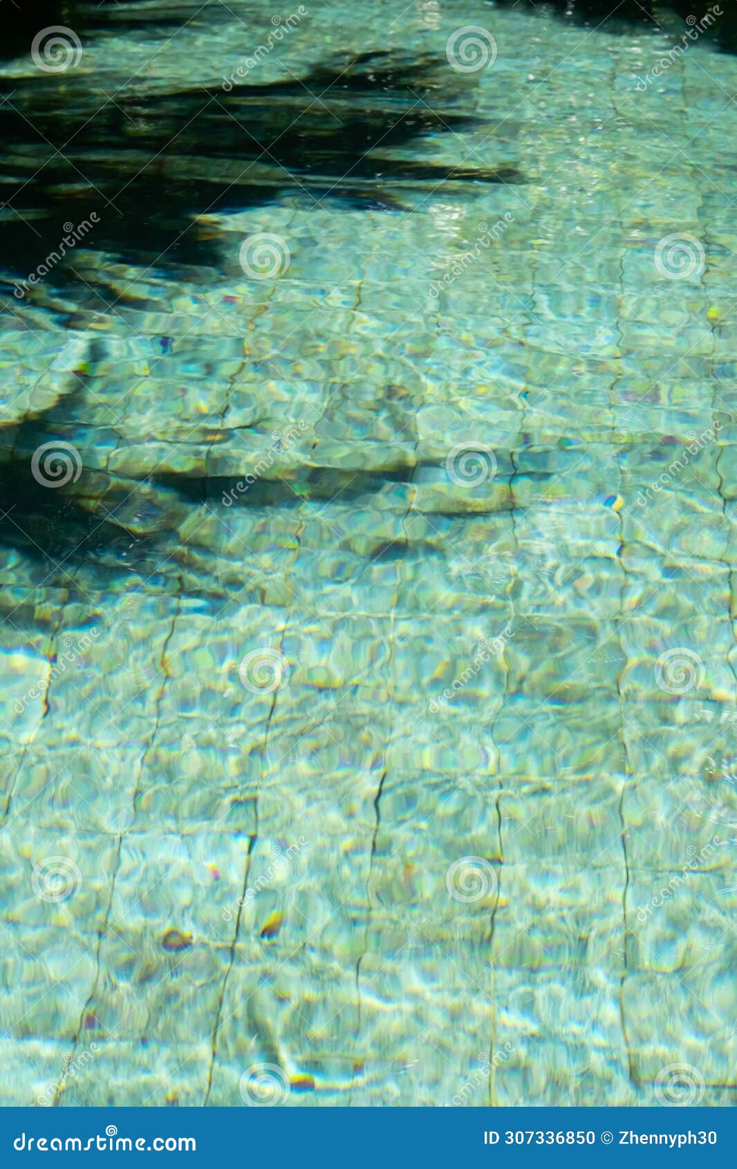 Water Surface in Swimming Pool with Sunny Reflections and Shadows Stock ...