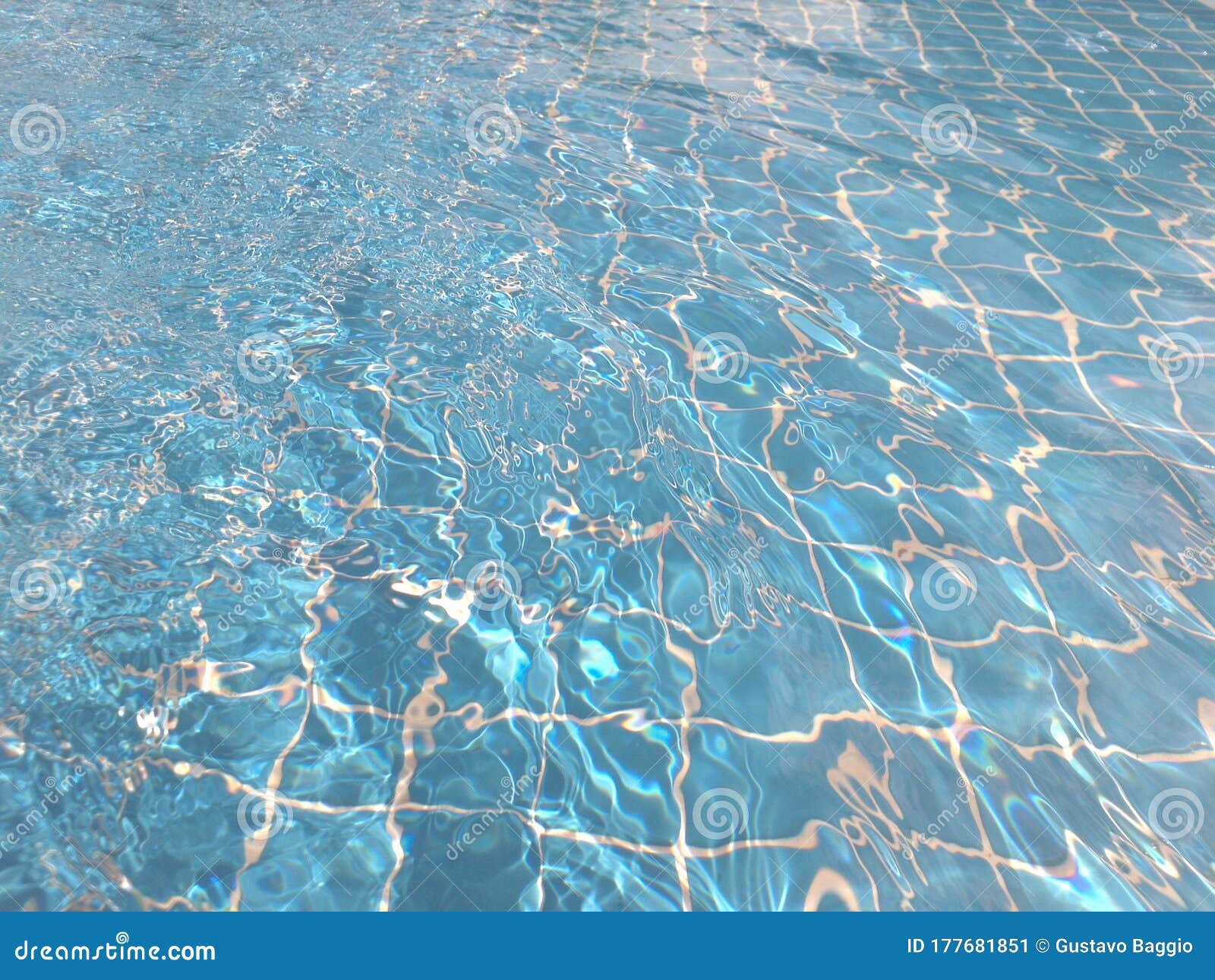 Water Surface Texture with Blue Tiles Stock Image - Image of blue ...