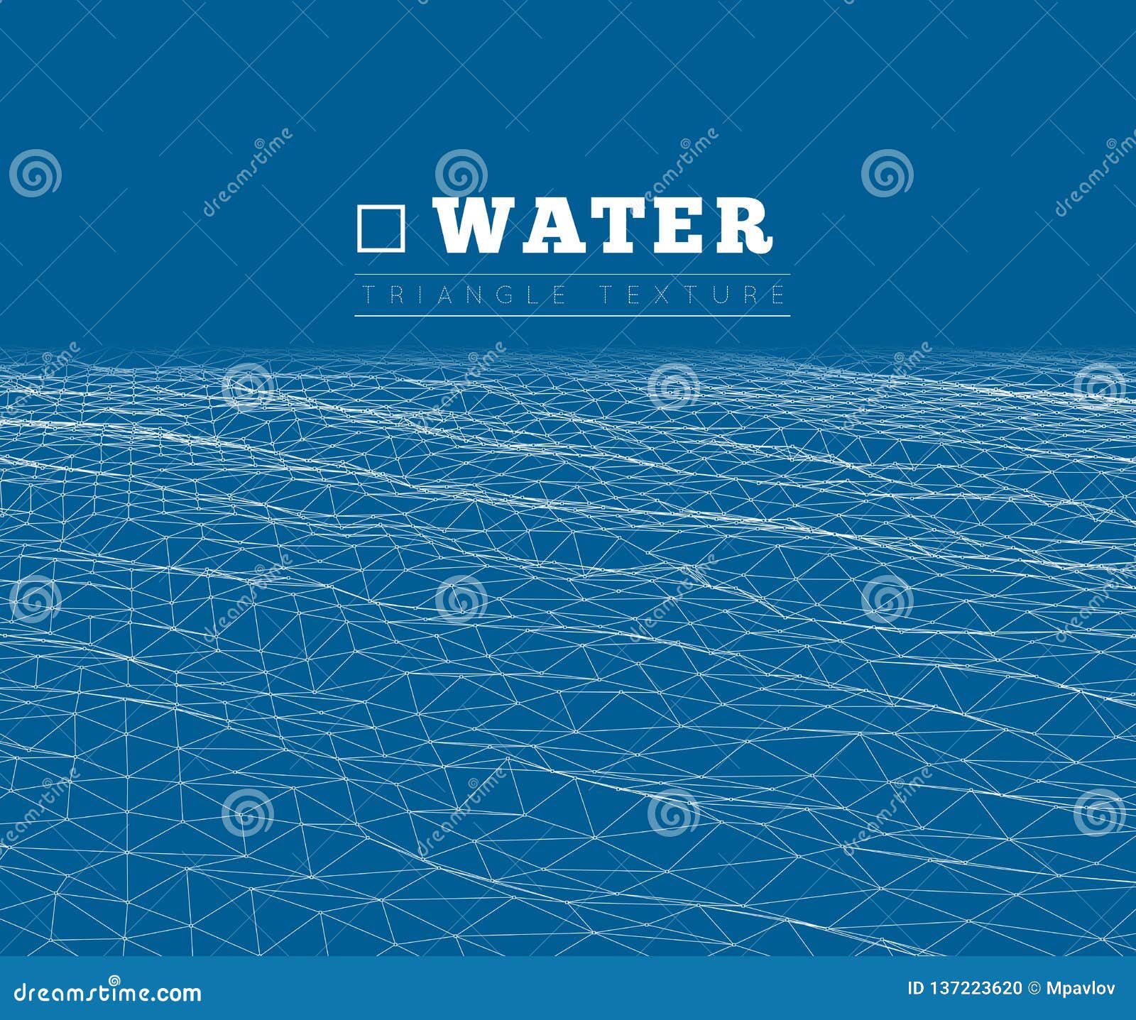 Water Surface. Wavy Grid Vector Background Stock Vector - Illustration ...