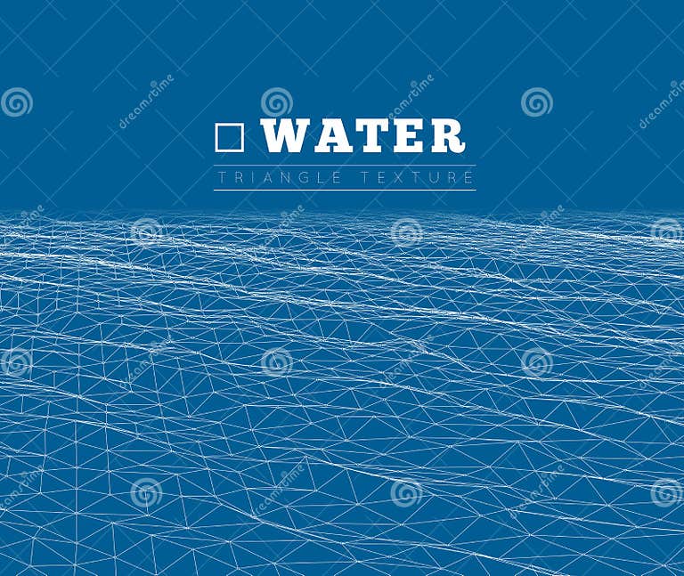 Water Surface. Wavy Grid Vector Background Stock Vector - Illustration ...