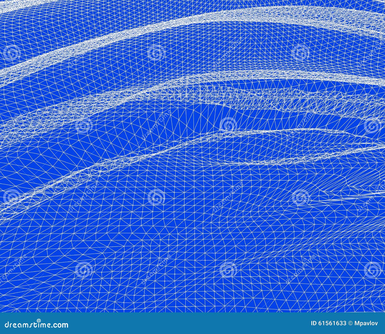 Wavy Grid Background. 3d Abstract Vector Illustration With Particle ...