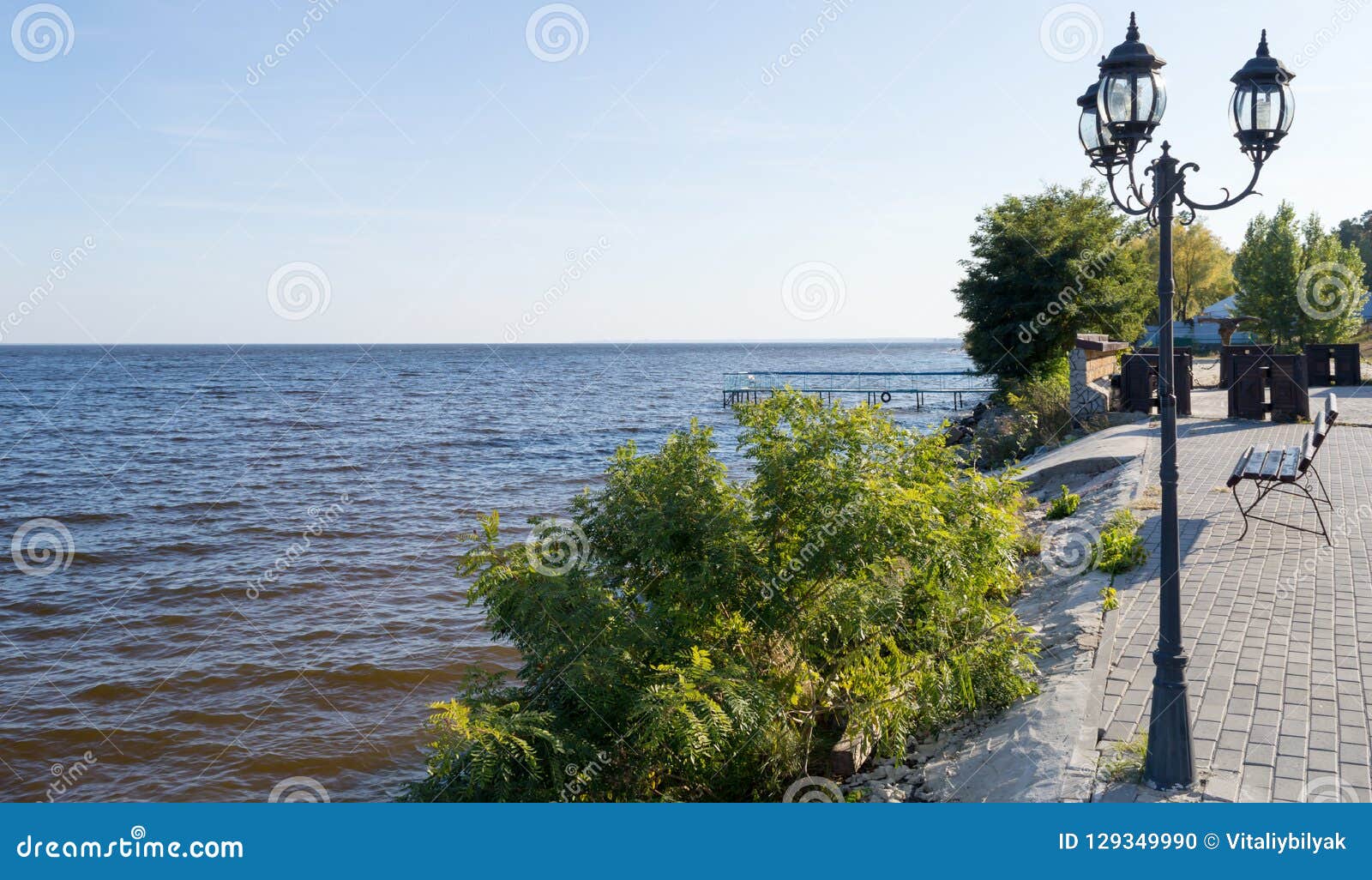 Water Surface with Wharf on Kyiv Sea Stock Photo - Image of tourism ...
