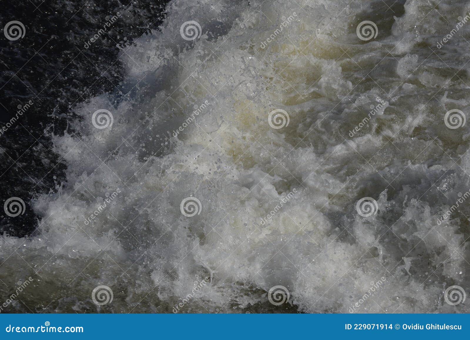 Water Surface with White Foam and Waves Pattern Stock Photo - Image of ...