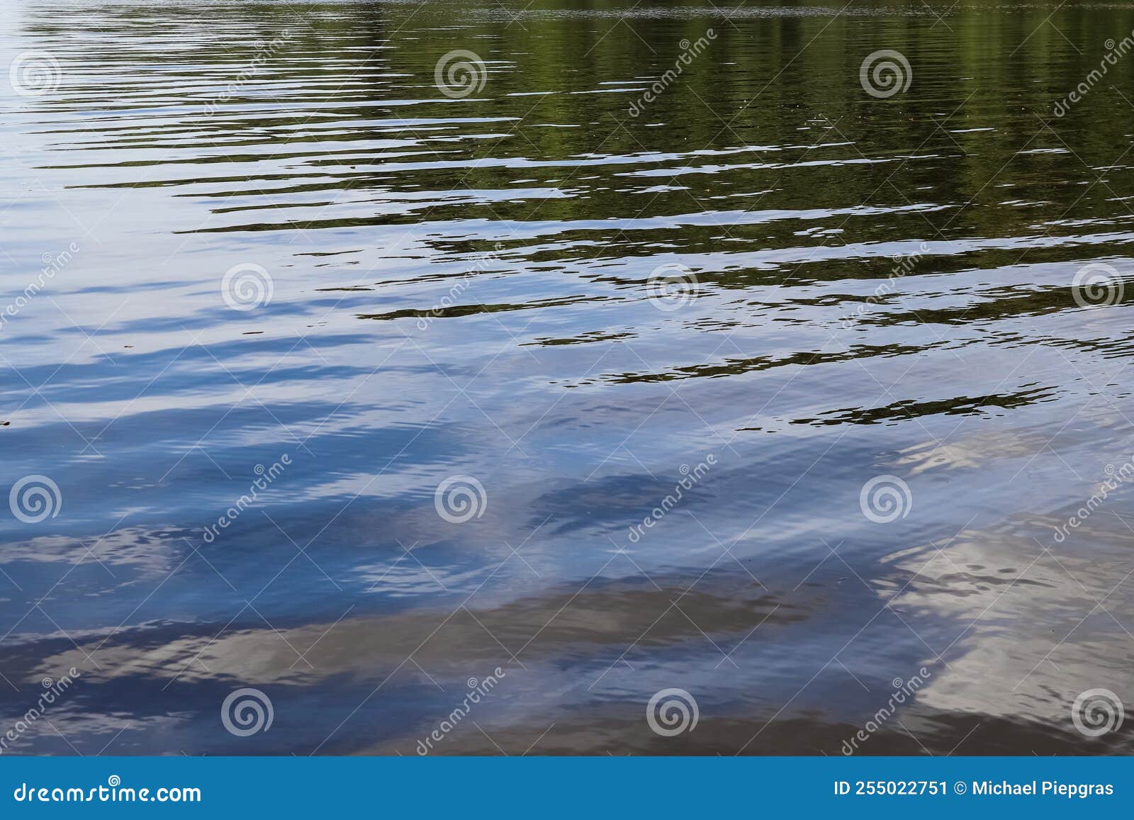 Water Surfaces with Waves and Ripples and the Sunlight Reflecting at ...