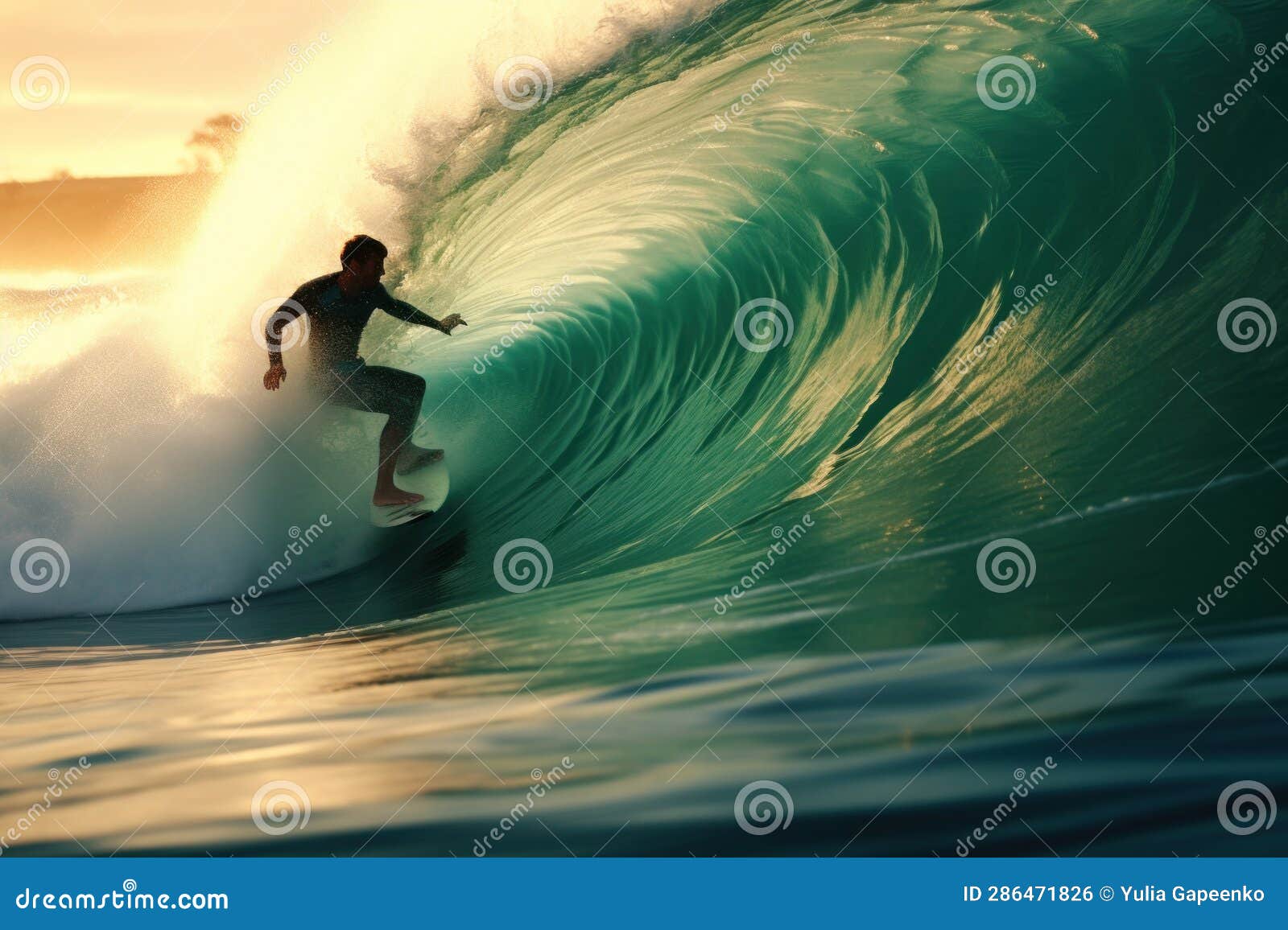 Water Surfer on the Wave. Illustration AI Generative Stock Illustration ...