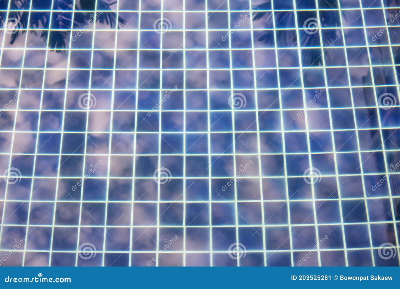 Water Swimming Pool Surface for Background. Reflection of Blue Sky and ...