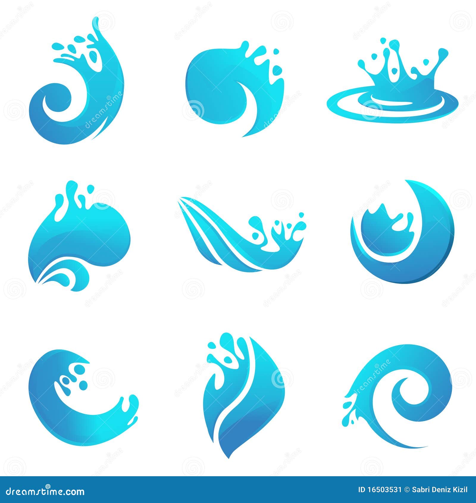 Water Symbol Set Stock Image - Image: 16503531