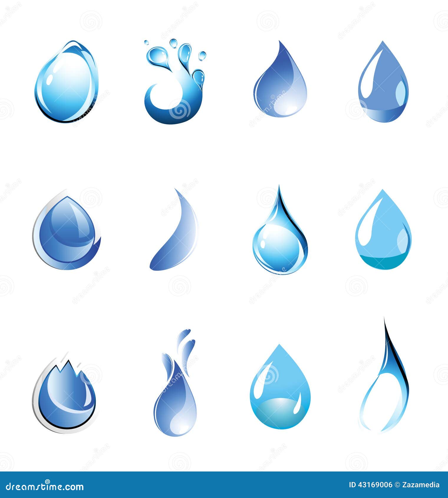 Water Symbol Set. Icon Vector Illustration Stock Illustration ...