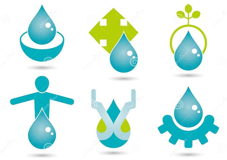 Water symbols stock vector. Illustration of fluid, rounded - 15569395