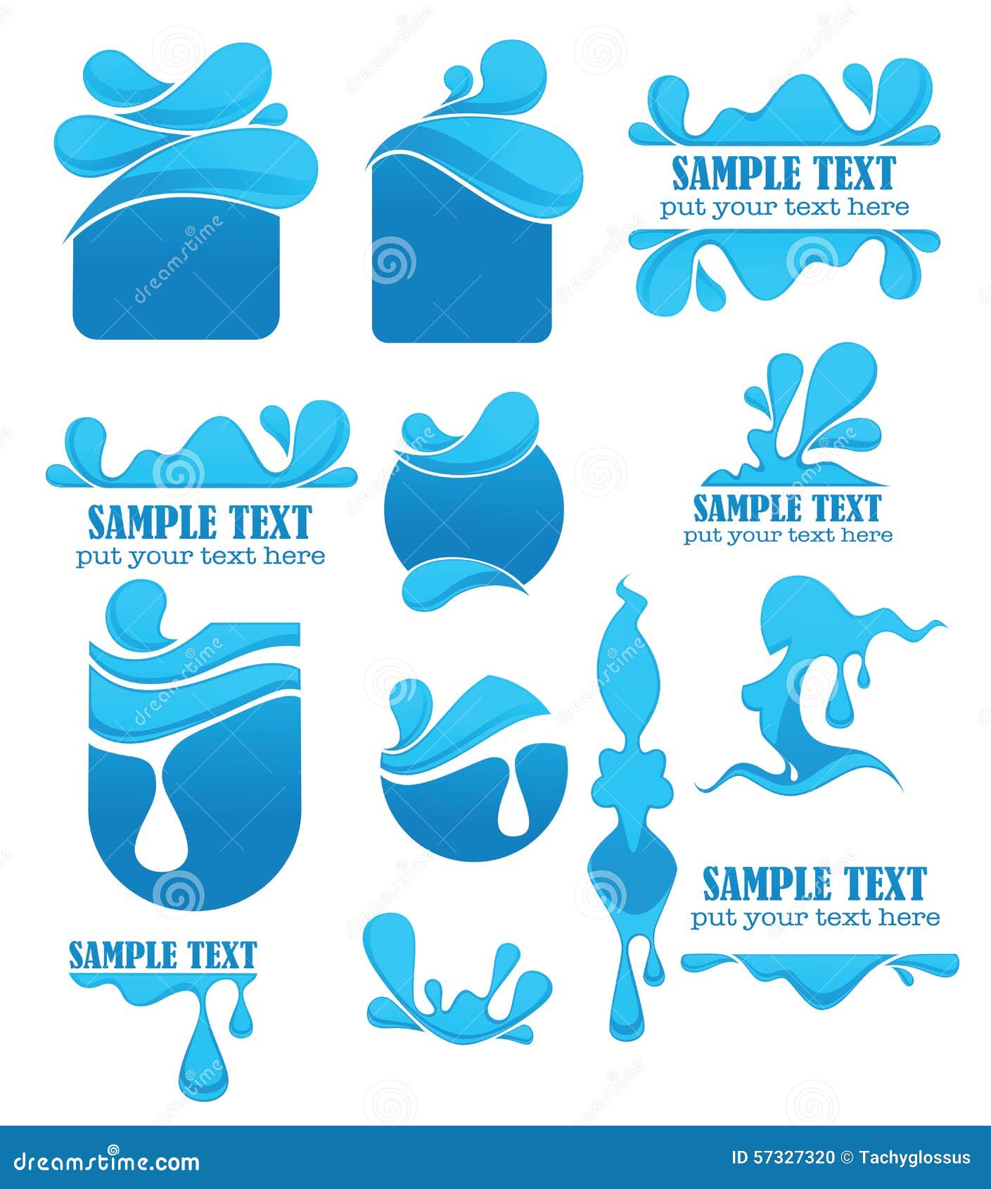 Water symbols and emblems stock vector. Illustration of element - 57327320