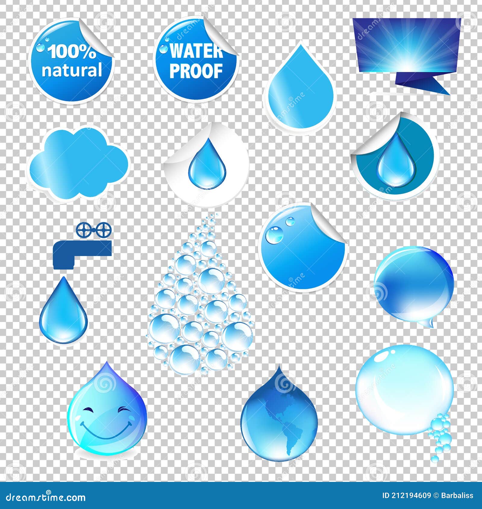 Water Symbols Set stock vector. Illustration of protective - 212194609