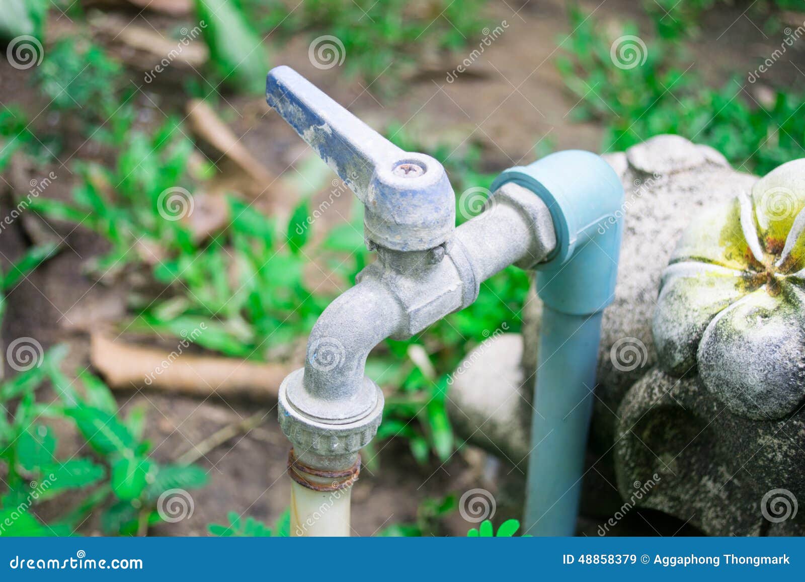Water Tab stock image. Image of garden, flow, iron, pipe - 48858379