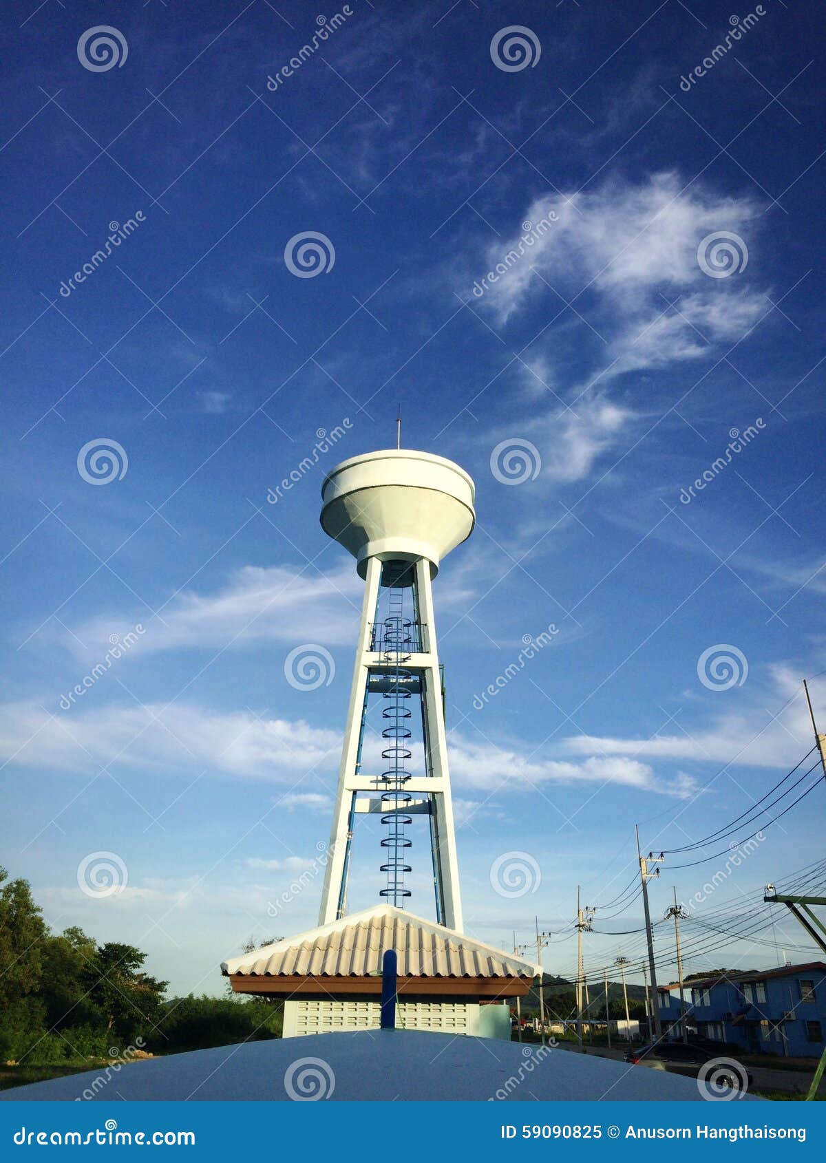 Water tank stock image. Image of tank, blue, house, water - 59090825