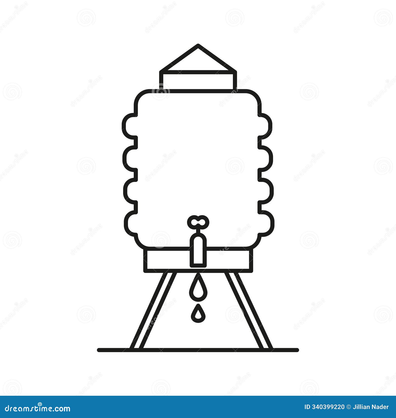 Water Tank Icon Flat Line Symbol Set Stock Illustration - Illustration ...