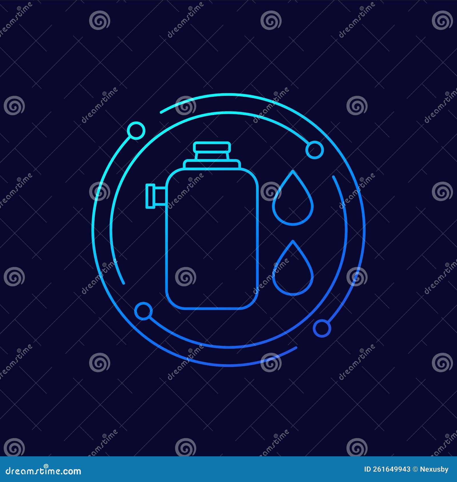 Water Tank Icon, Linear Vector Stock Vector - Illustration of aqua ...