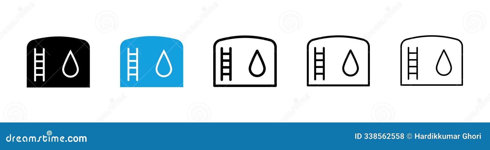 Water Tank Line Icon Isolated on White Background Stock Vector ...