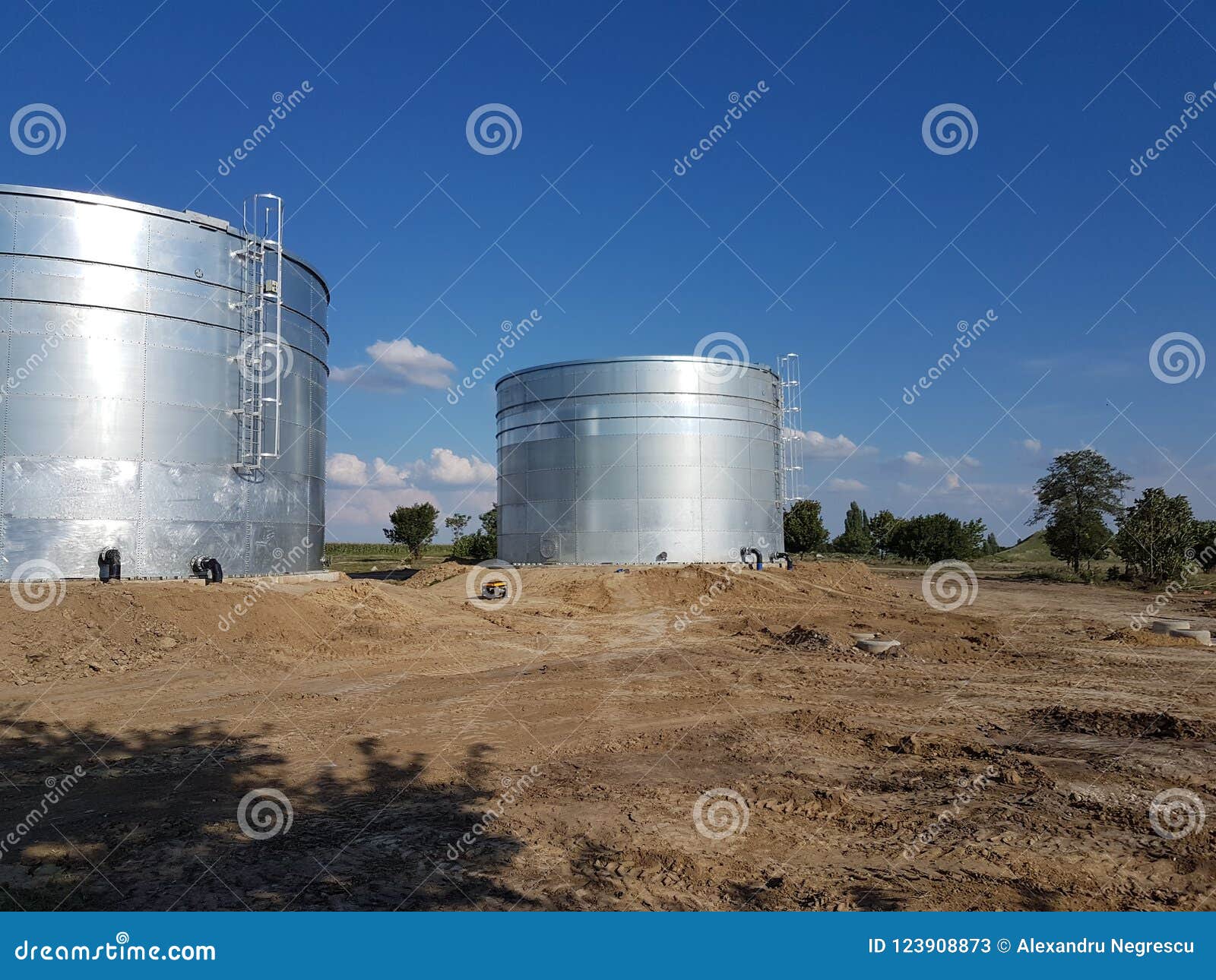 Water Tank Metallic Tank Water Storage Stock Image - Image of metallic ...