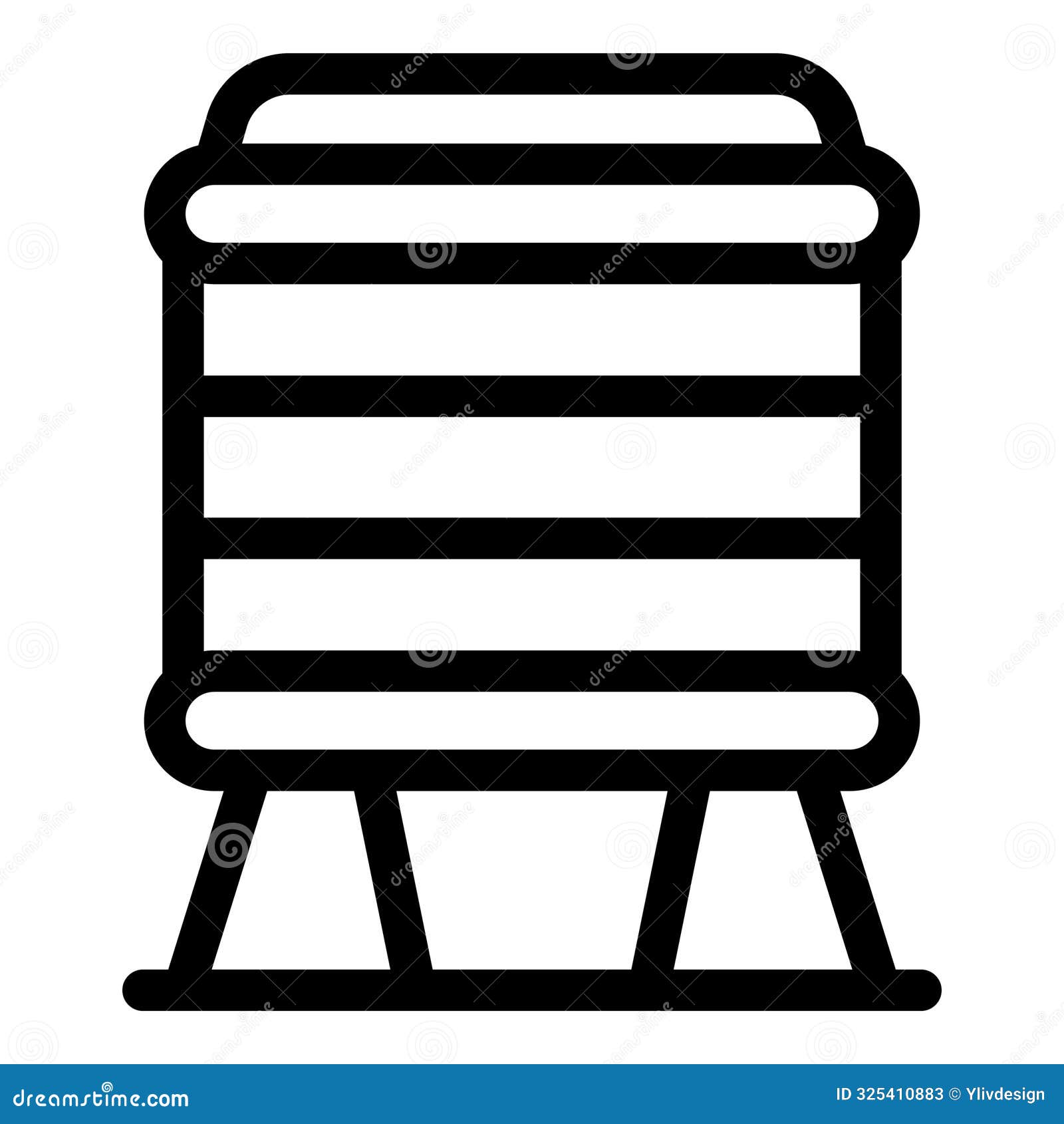Water Tank Standing on Support Structure Line Icon Stock Illustration ...