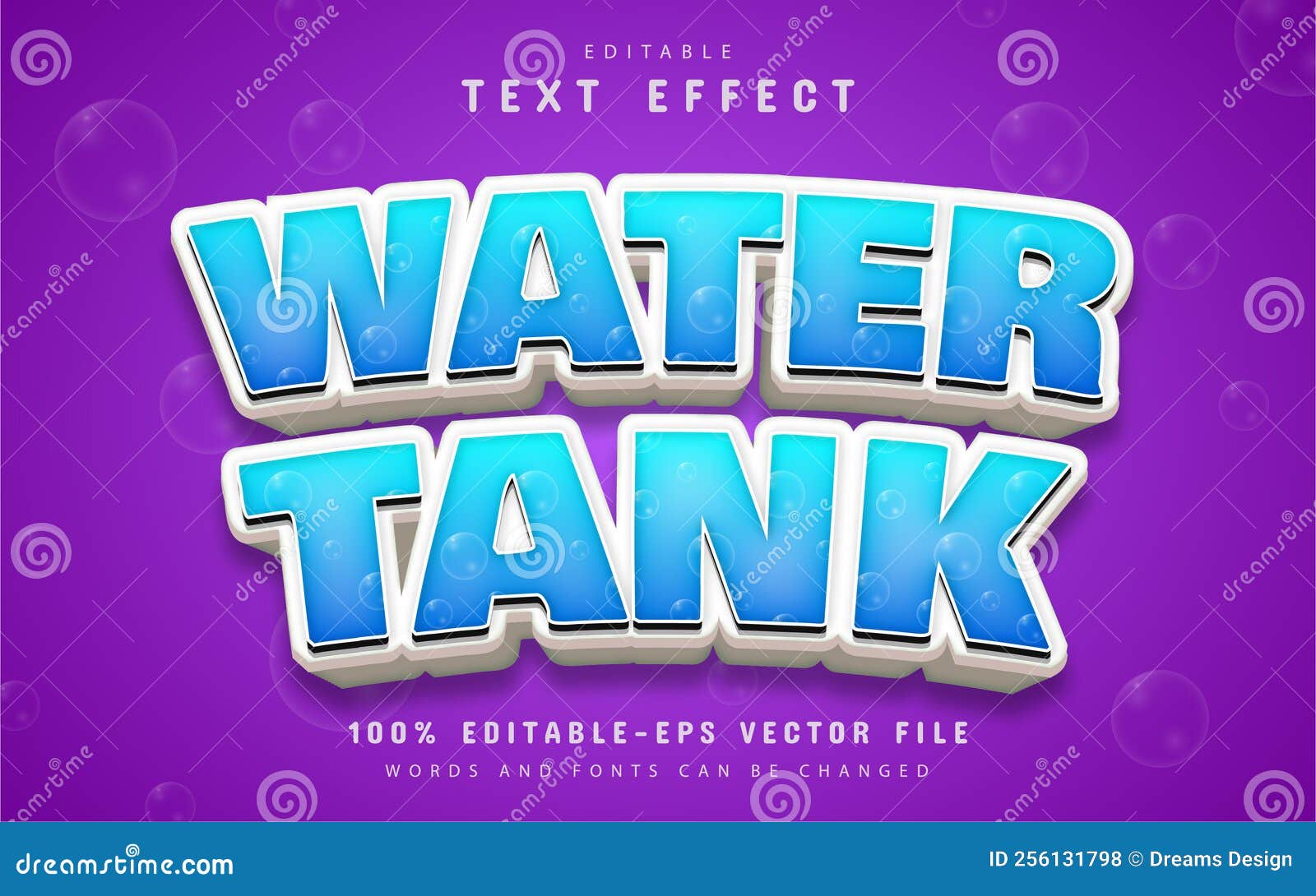 Water Tank Text, Cartoon Style Text Effect Stock Vector - Illustration ...