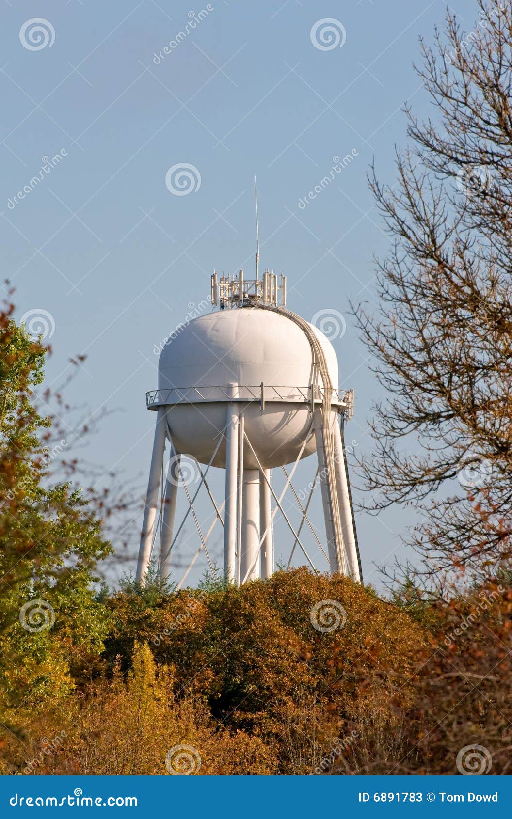 Water Tank Tower stock image. Image of yellow, color, trees - 6891783