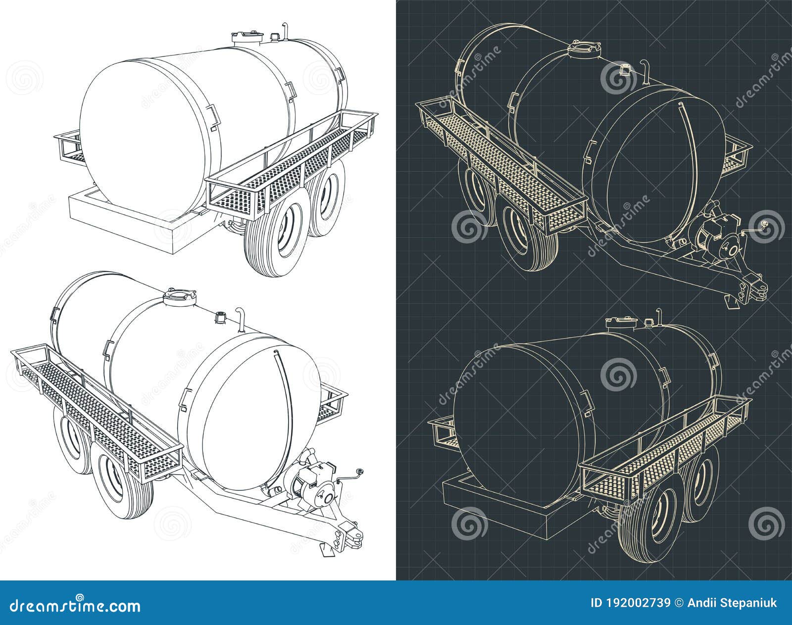 Water tank trailer stock vector. Illustration of industry - 192002739