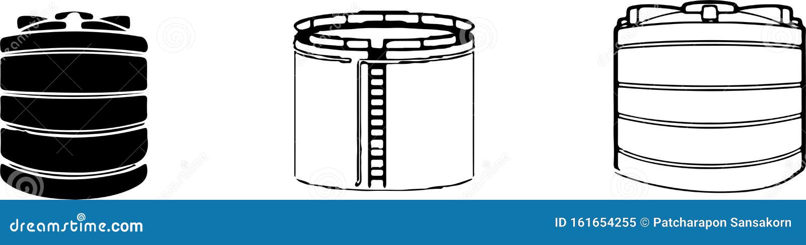 Water Tank Vector Isolated on White Background Stock Illustration ...
