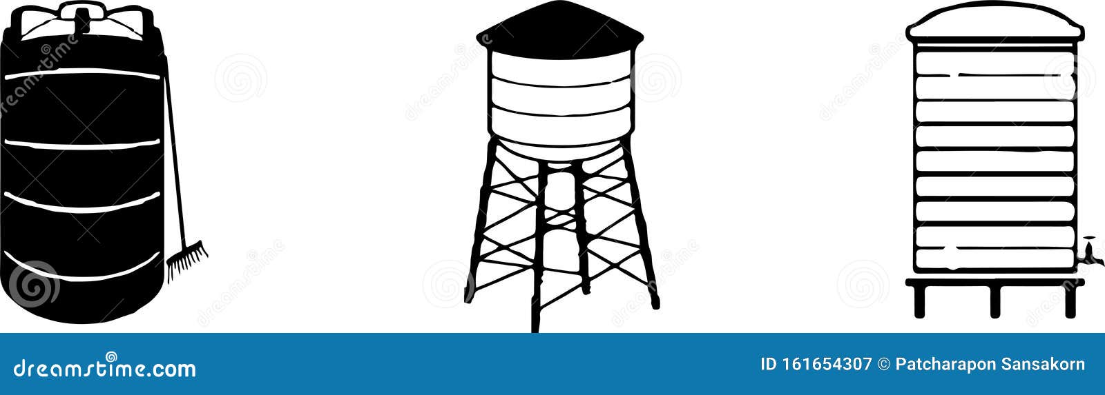 Water Tank Vector Isolated on White Background Stock Illustration ...